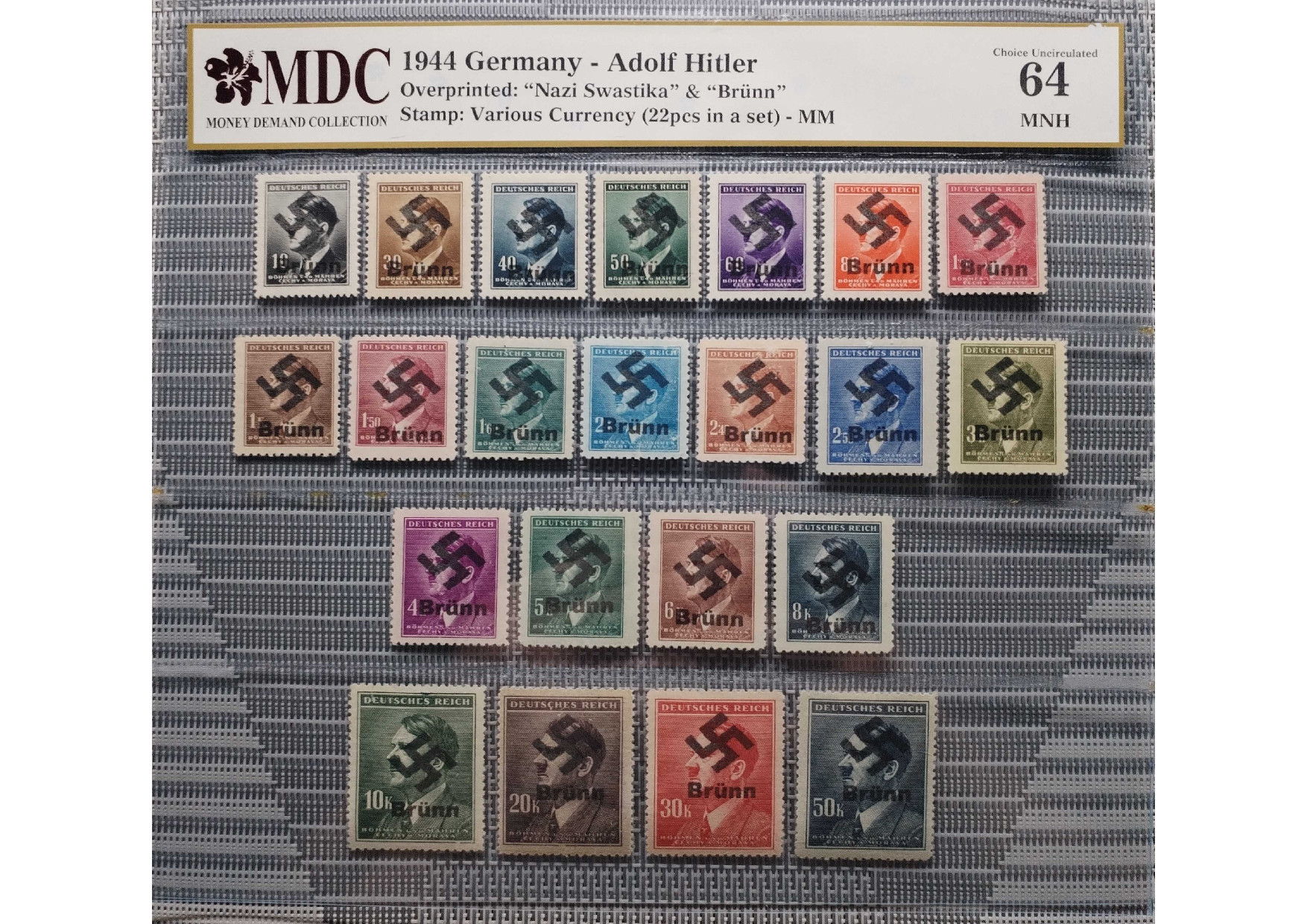 1944 Germany - Adolf Hitler Various Currency 《 MDC Graded 64 MNH ...