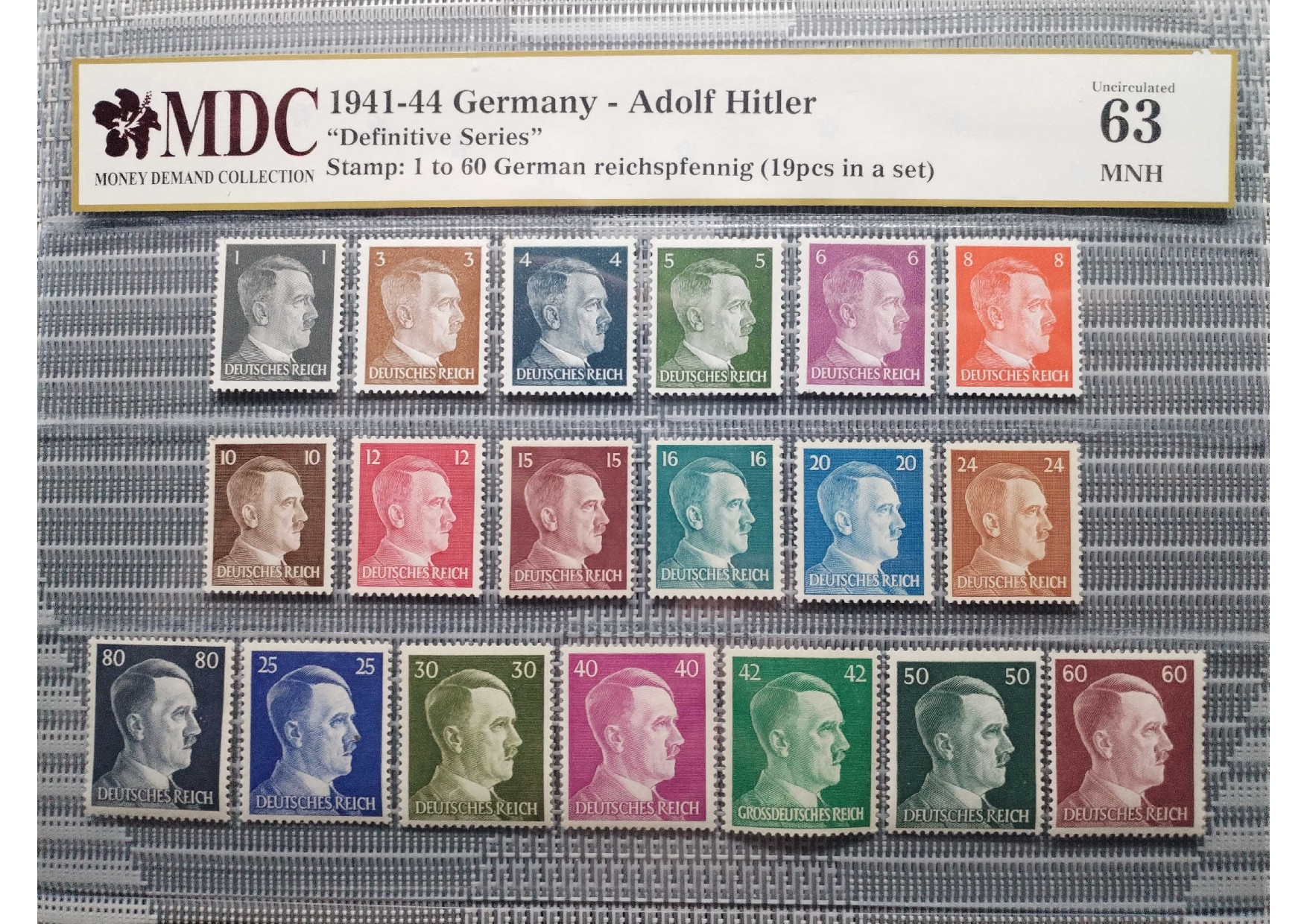 1944 Germany - Adolf Hitler 1 to 60 German reichspfennig 《 MDC Graded ...