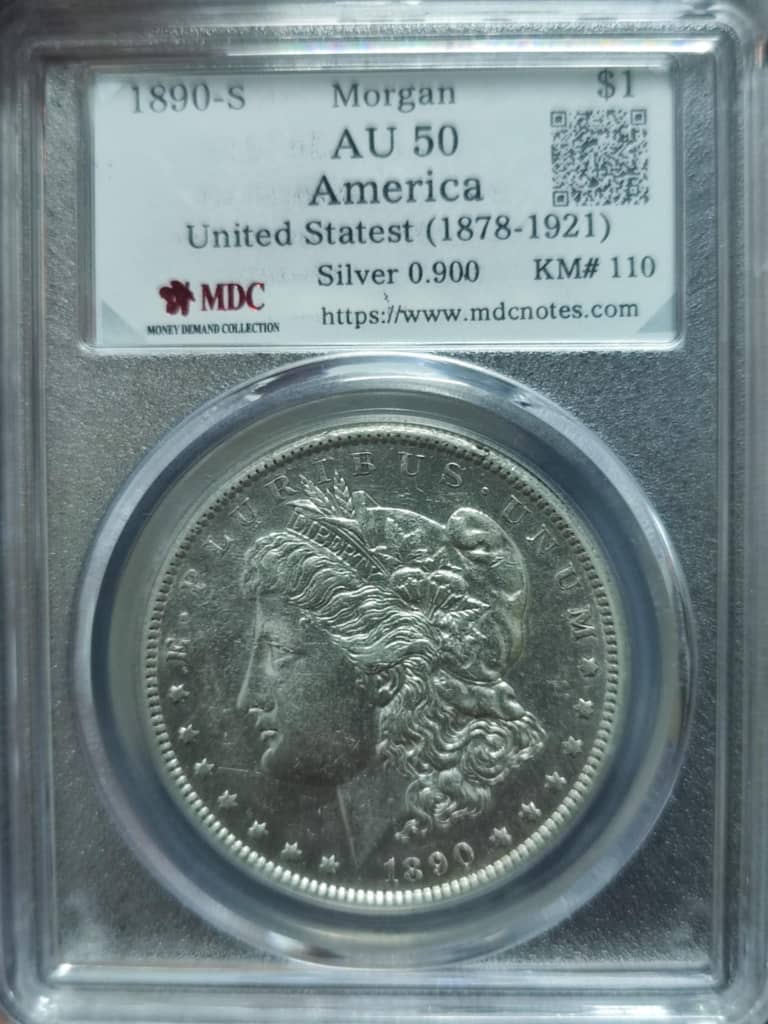 1890-S ( America ) $1《MDC Graded AU 50》 - Money Demand Collection