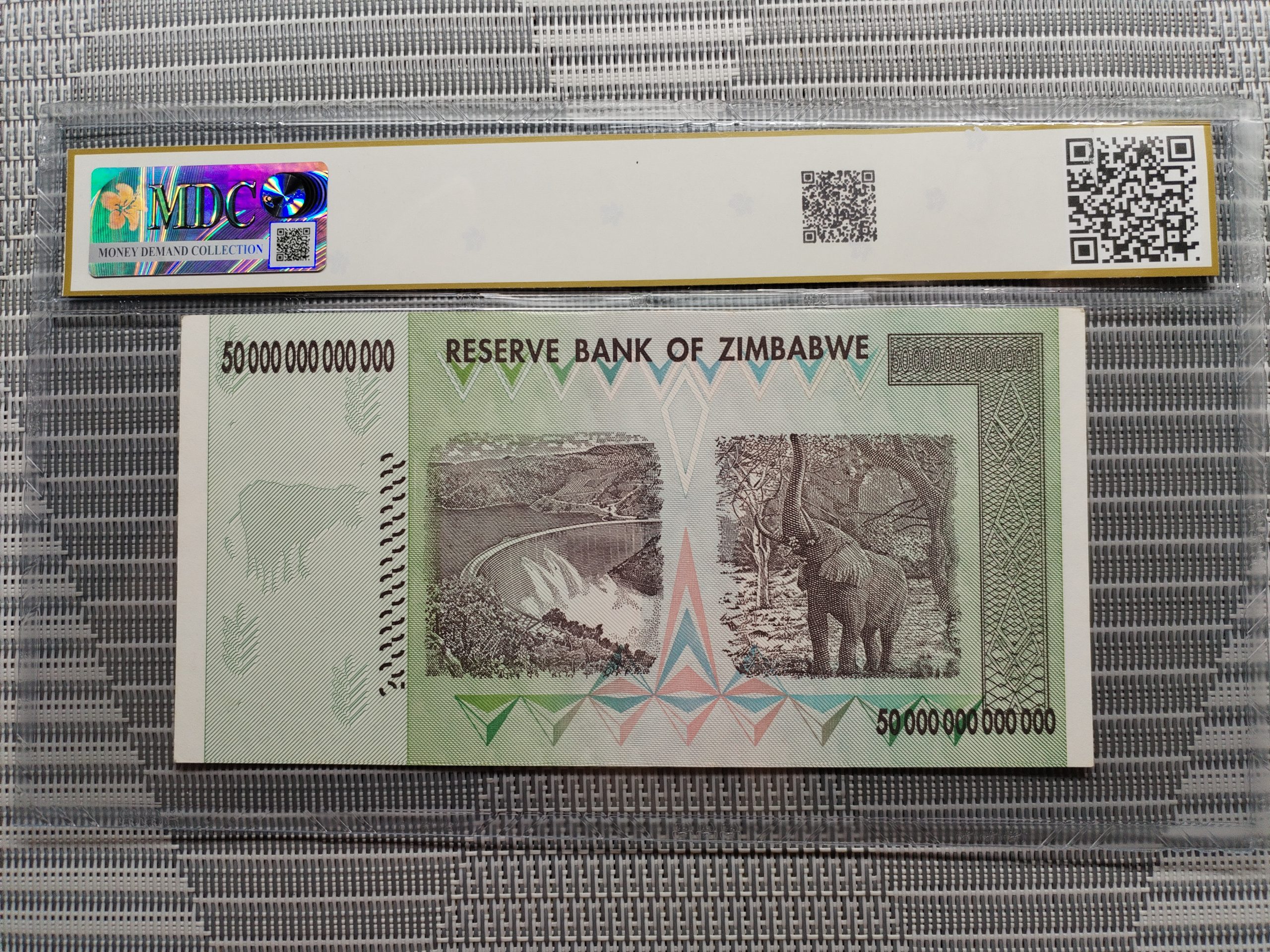 2008 Zimbabwe, Reserve Bank 50 Trillion Dollars ” First Prefix#AA ...
