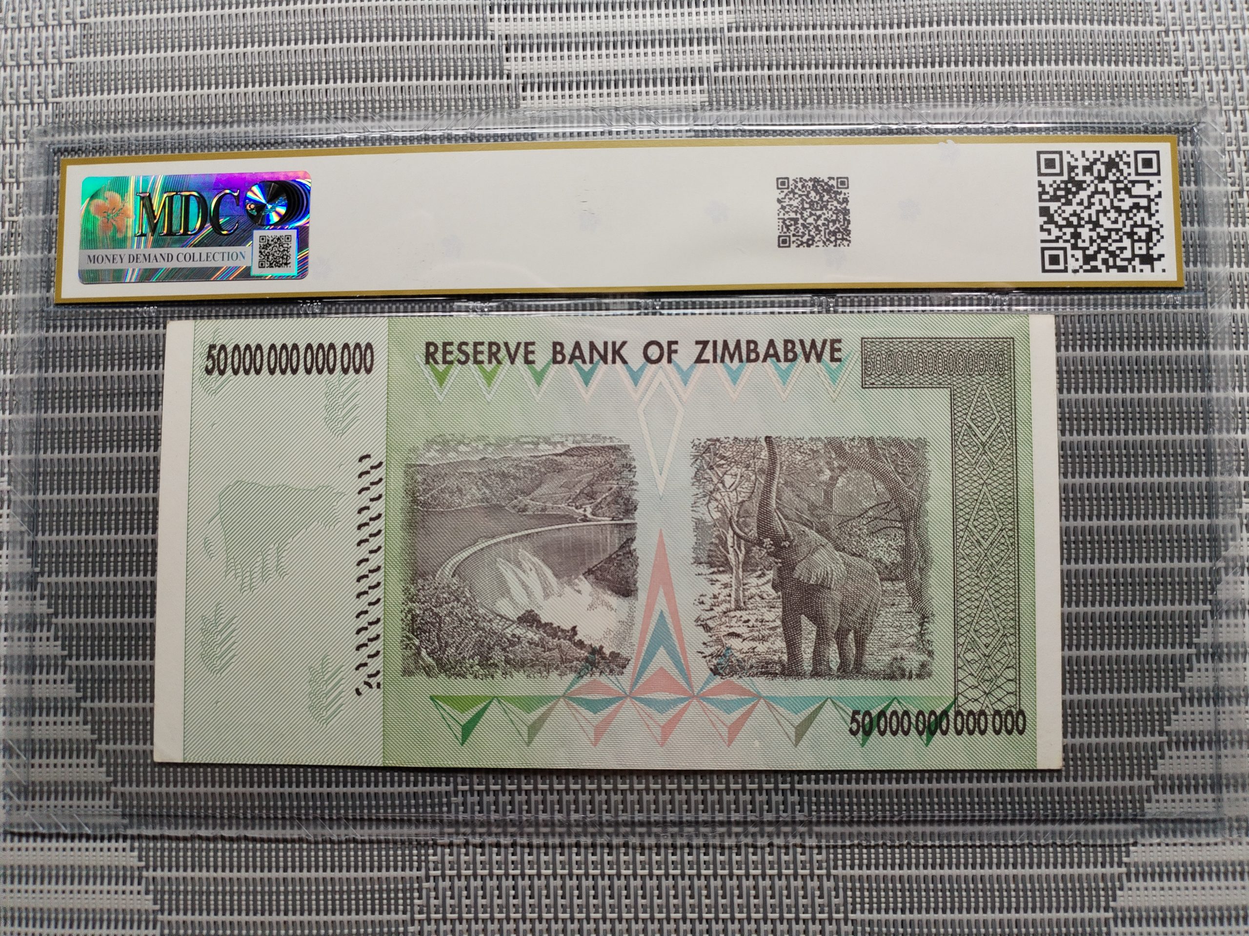 2008 Zimbabwe, Reserve Bank 50 Trillion Dollars ” First Prefix#AA ...