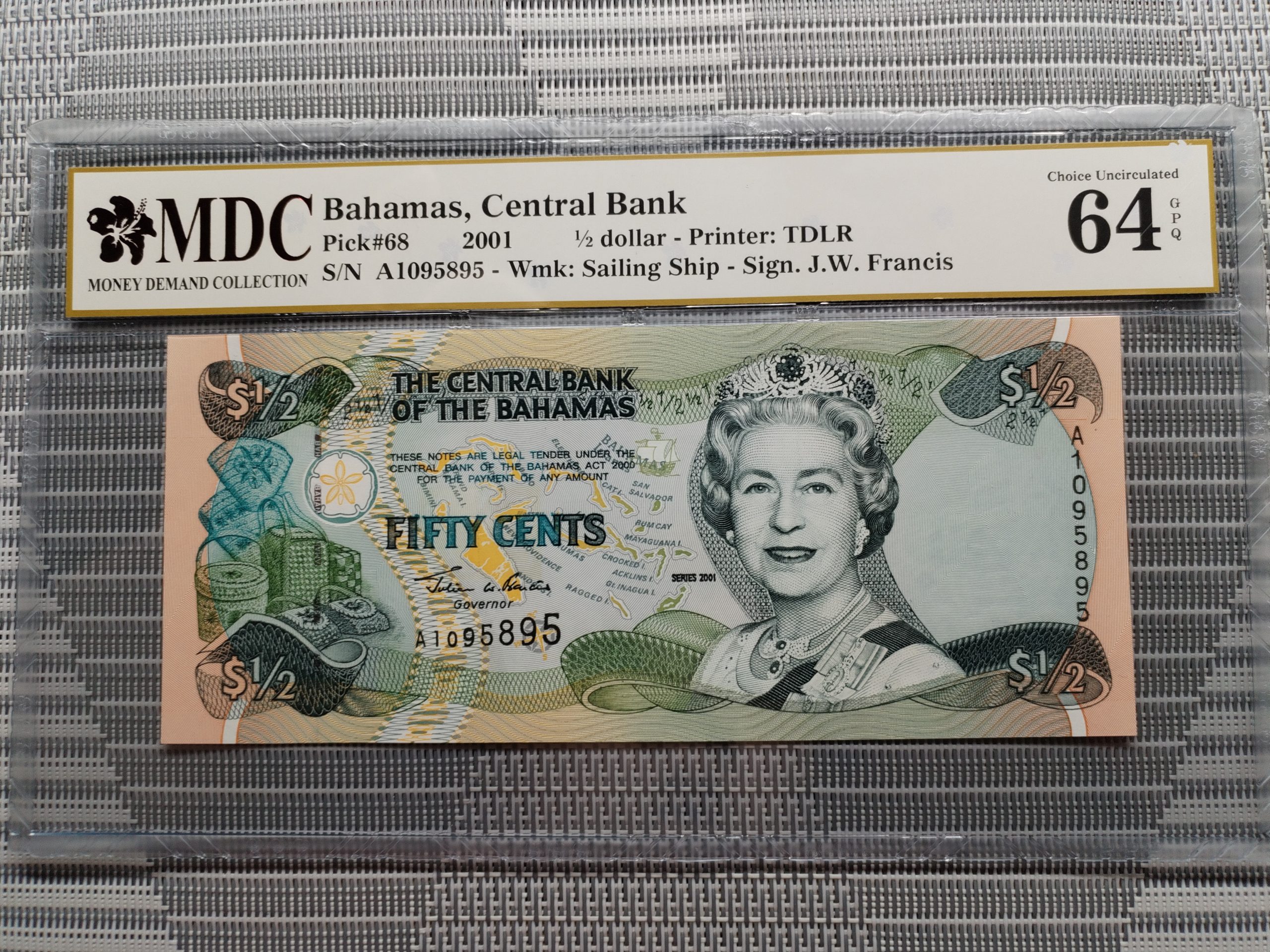 2001 Bahamas, Central Bank ½ dollar 《 MDC Graded 64 GPQ 》 - Money ...