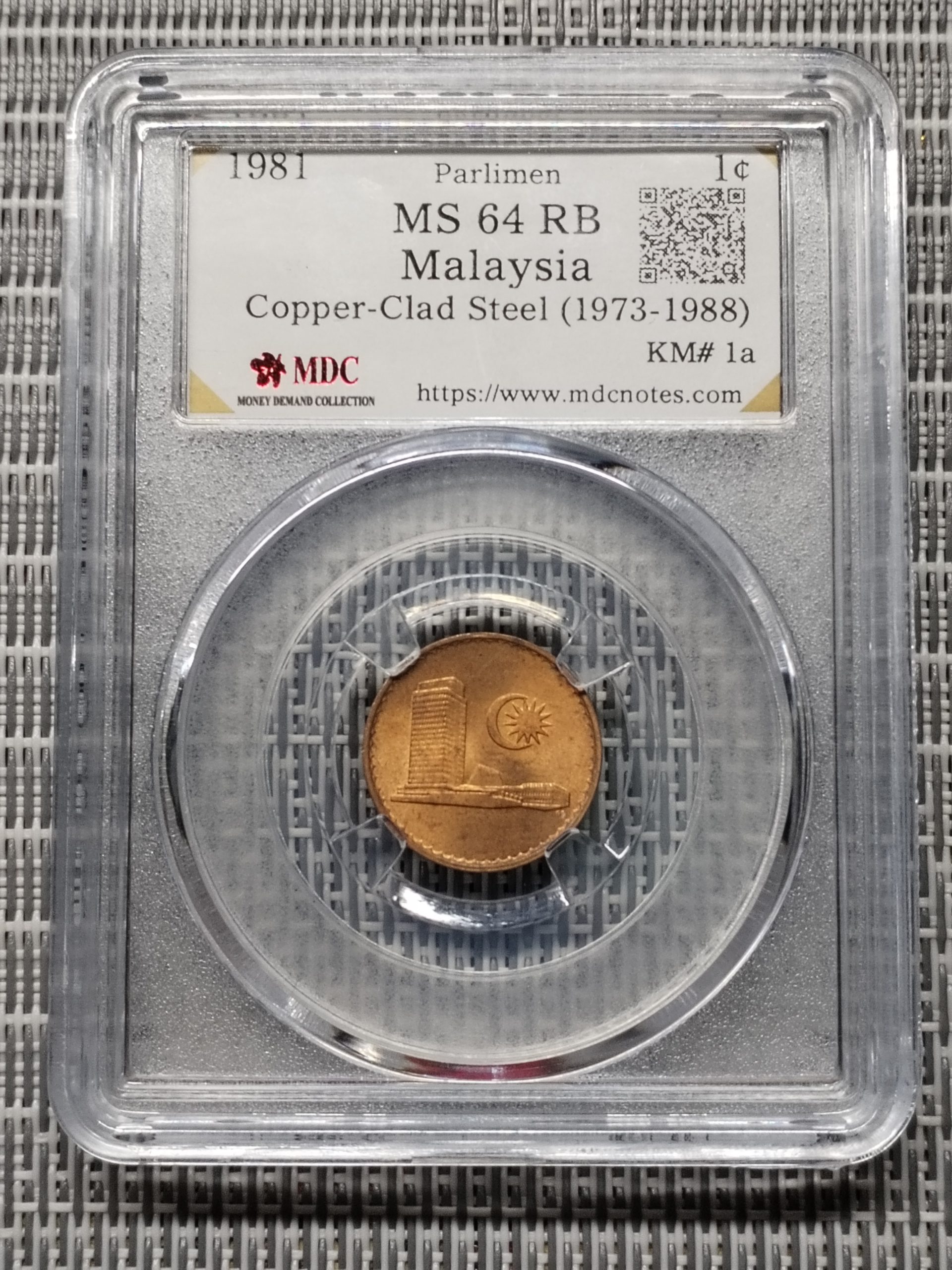 1981 Malaysia 1c "Parlimen" 《 MDC Graded MS 64 RB 》 - Money Demand ...