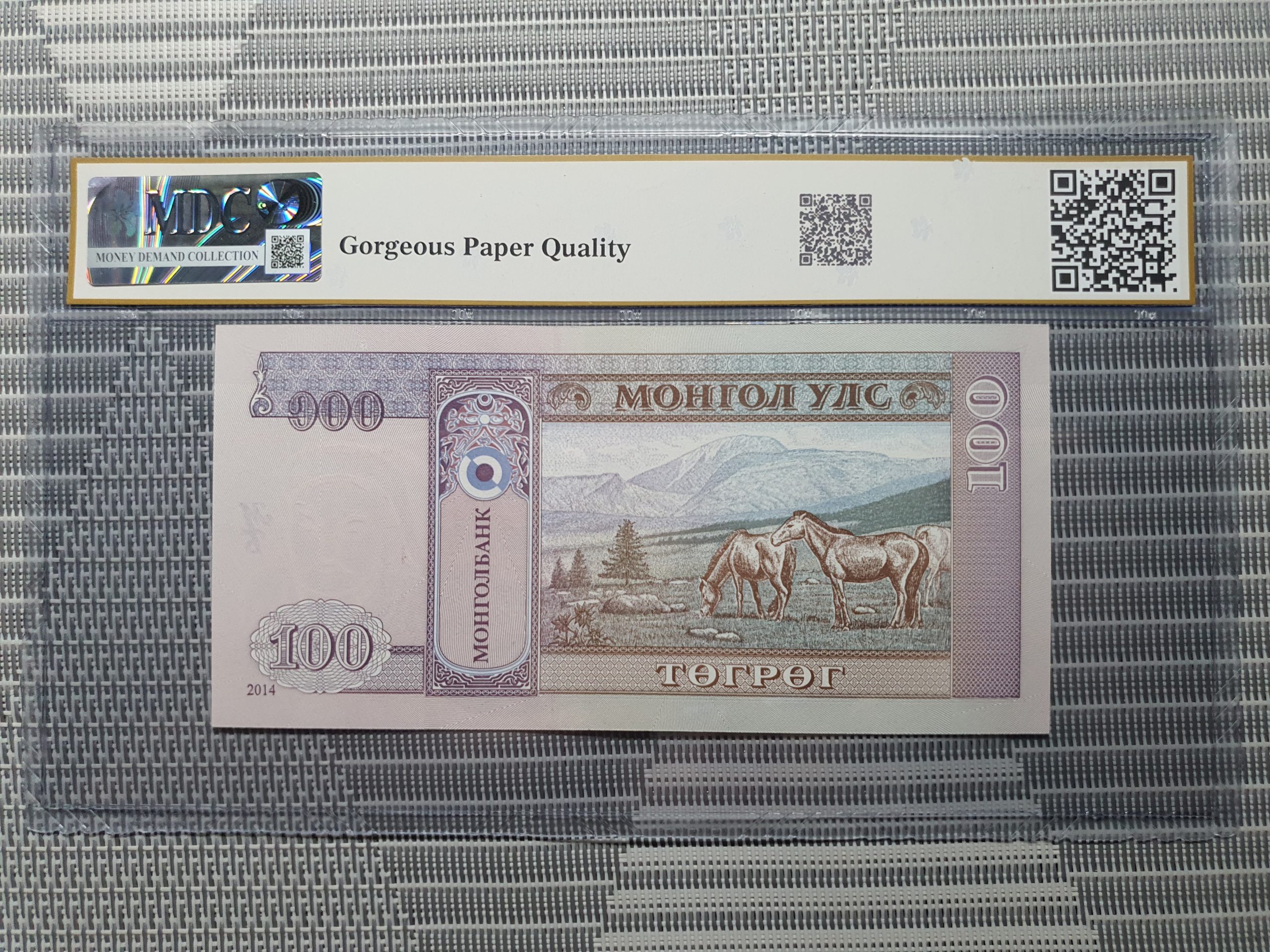 2014 Mongolia, Mongol Bank 100 Tugrik《 MDC Graded 66 GPQ 》 - Money ...