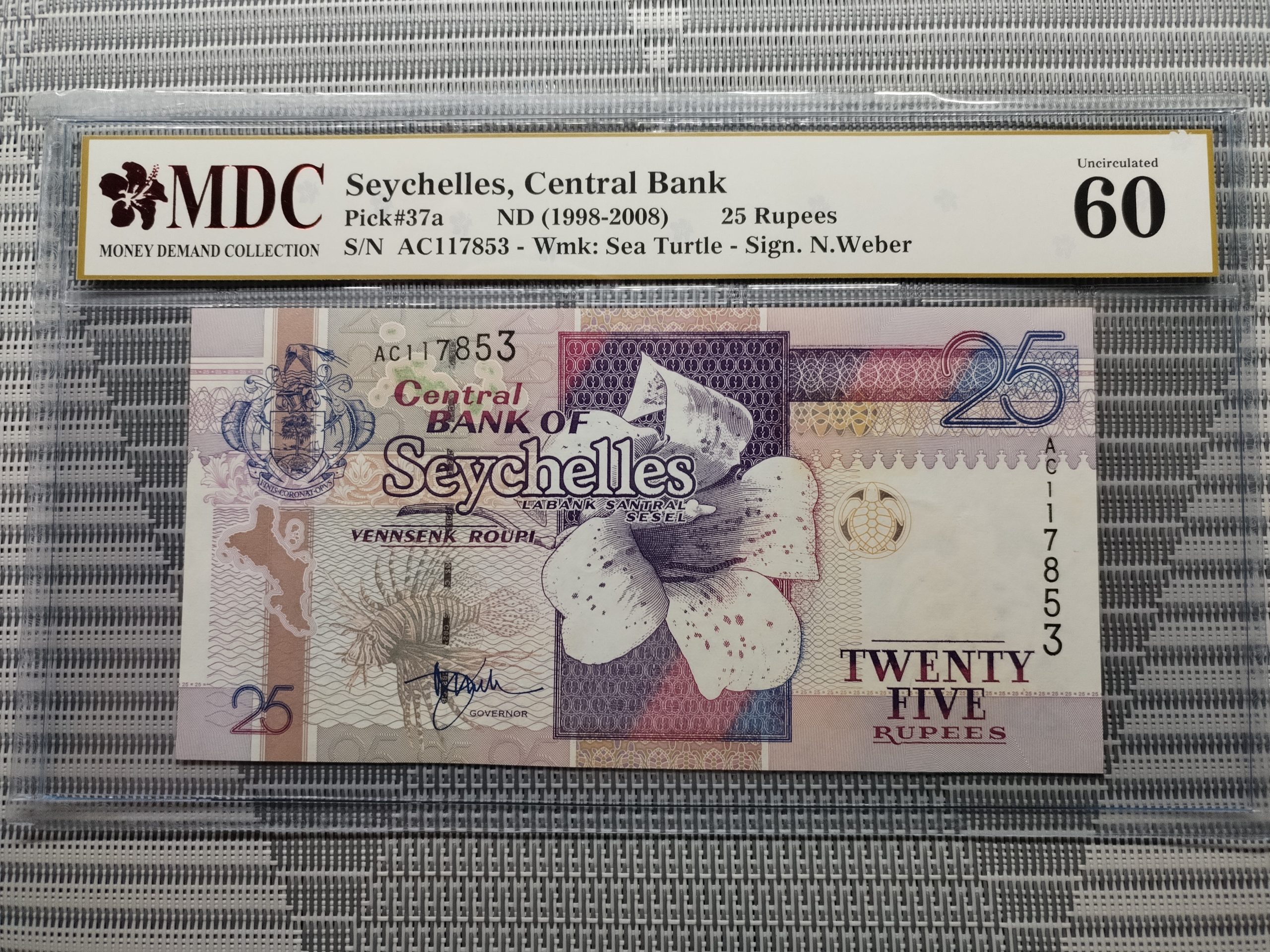 1998-2008, Seychelles, Central Bank 25 Rupees《 MDC Graded 60 》 - Money ...